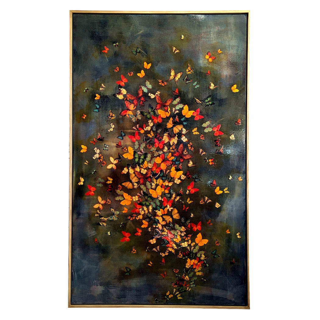 Butterflies On Heather Grey | Lily Greenwood | The Biscuit Factory